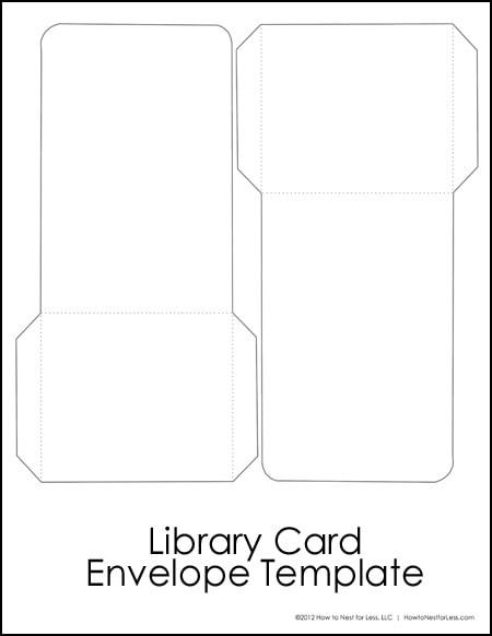 library card envelopes printable - How to Nest for Less™