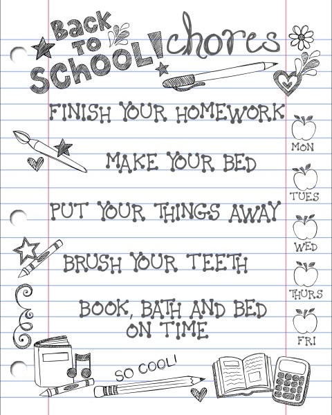 Back to School Chore Chart - How to Nest for Less™