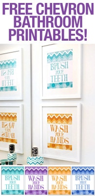 Free Bathroom Printable with Chevron Listerine - How to Nest for Less™