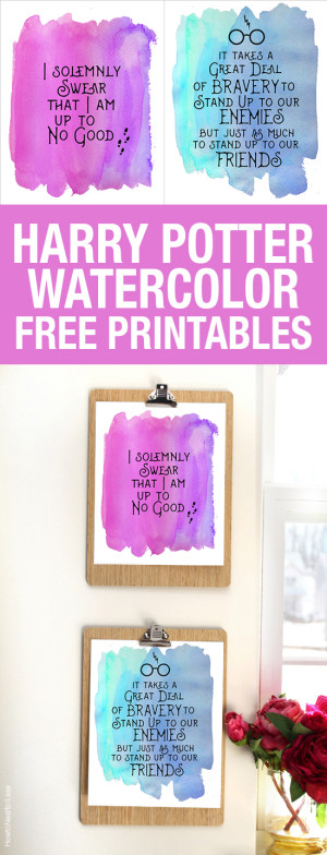 Harry Potter Watercolor Quote Printables - How to Nest for Less™