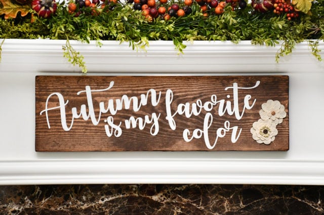 Fall DIY Wood Sign using Cricut Vinyl Cutting Machine