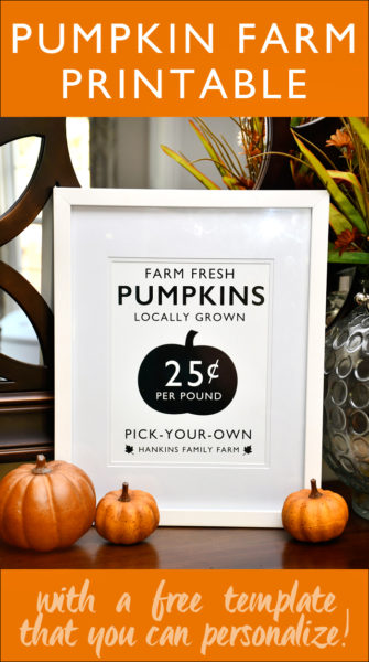 Pumpkin Farm Free Fall Printable with Black and White Vintage Look