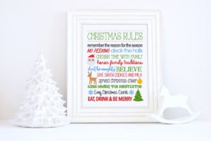 Christmas Rules Free Printable - Christmas Rules Sign