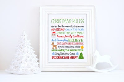 Christmas Rules Free Printable - Christmas Rules Sign