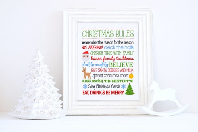 Christmas Rules Free Printable - Christmas Rules Sign